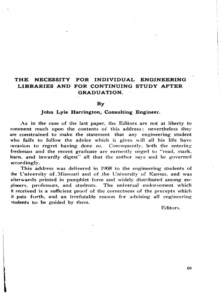 The Necessity For Individual Engineering Libraries and For Continuing ...