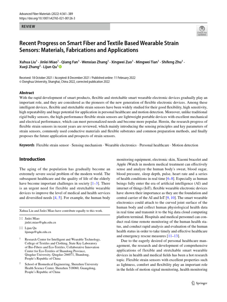 Smart Wearable Strain Sensors | PDF | Carbon Nanotube | Wearable Technology