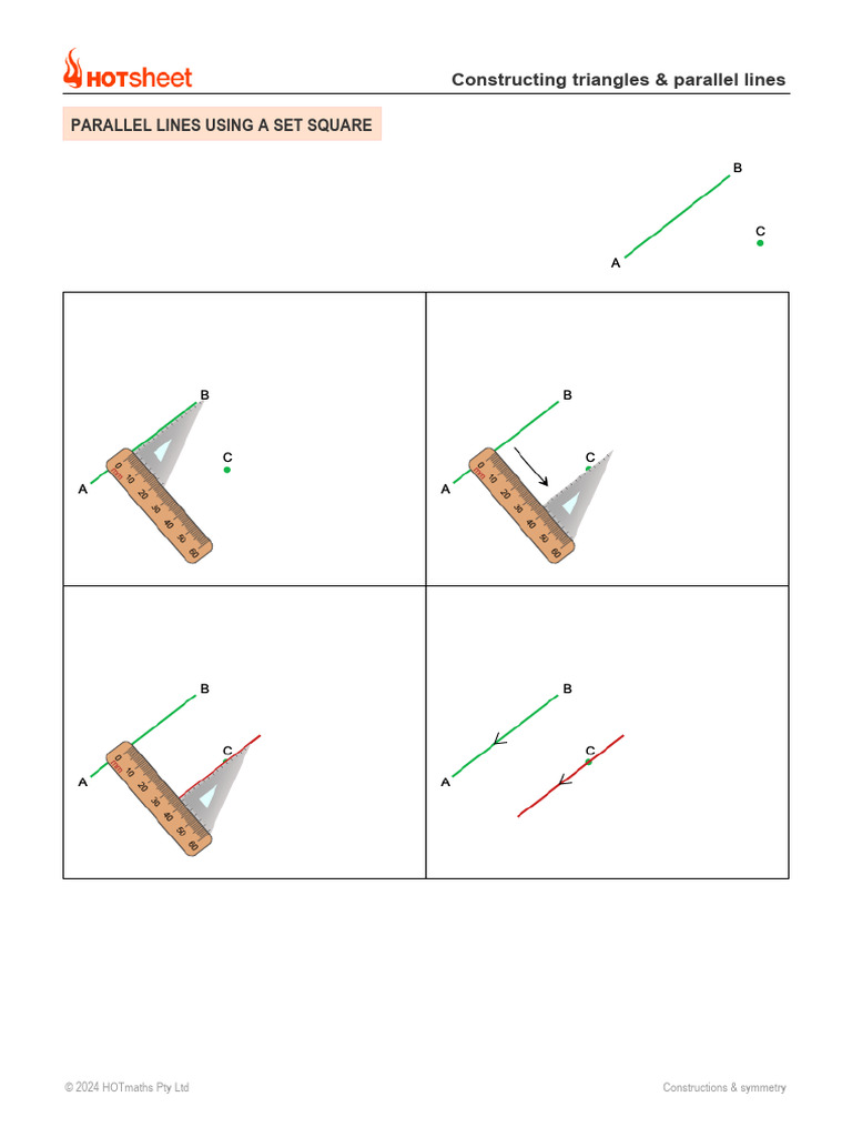 Parallel Lines Using A Set Square | PDF