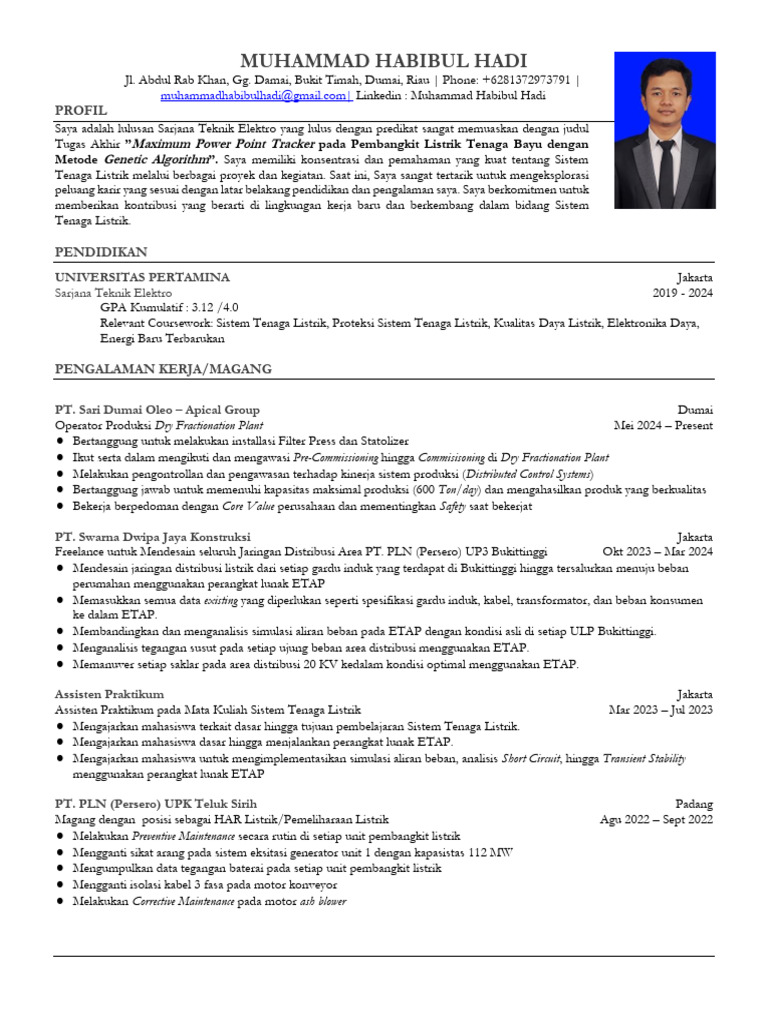 Curriculum Vitae_Muhammad Habibul Hadi_New | PDF