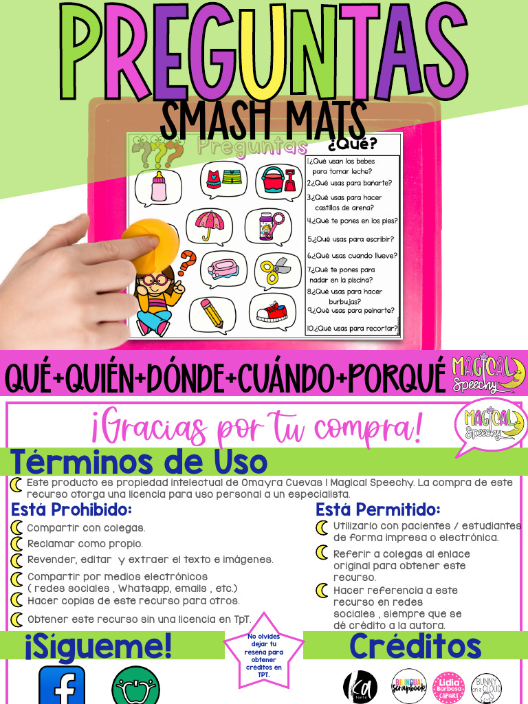 2 - Preguntas WH - Spanish WH Questions Smash Mats For Speech Therapy | PDF