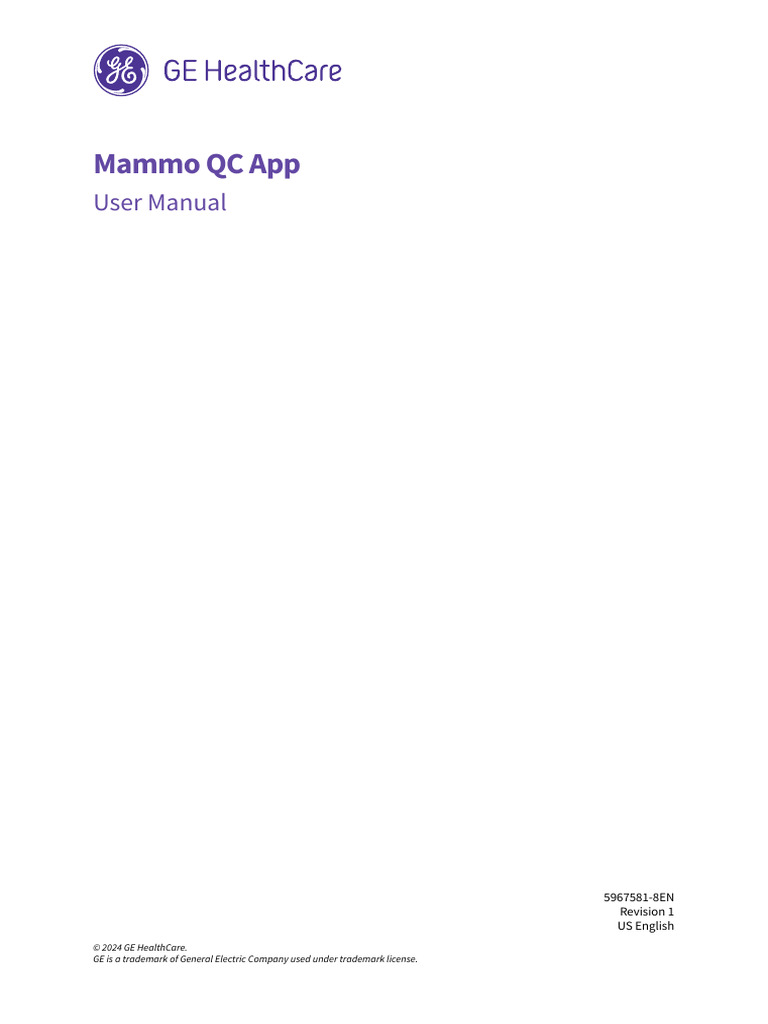 Mammo QC App User Manual - UM - 5967581-8EN - 1 | PDF | Login | Icon ...