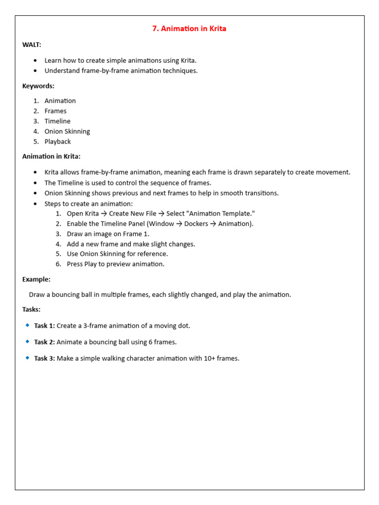 Animation in Krita | PDF