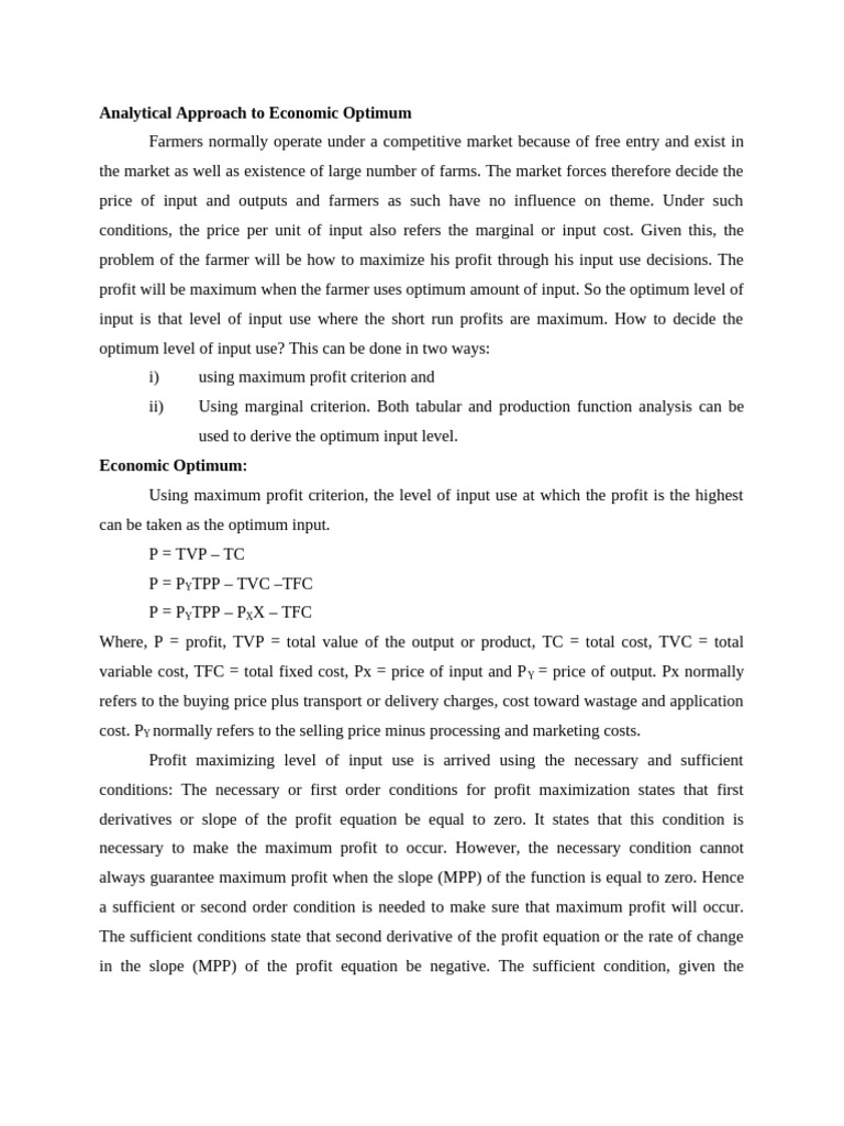 ASSIGMENT 1st 2nd Unit 2 Analytical Approach To Economic Optimum | PDF ...