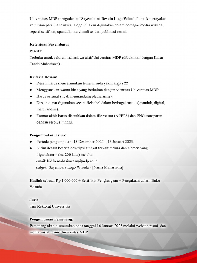 Info Sayembara Logo Wisuda | PDF