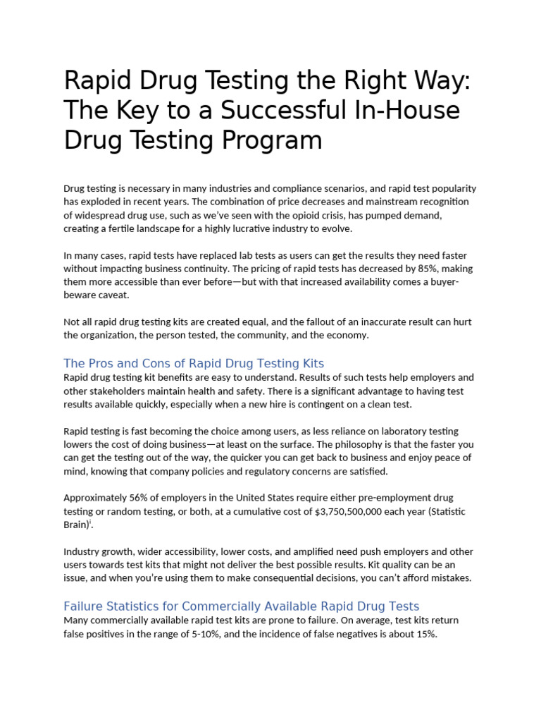 Rapid Drug Testing White Paper - Labb | PDF | Drug Test | Mobile App