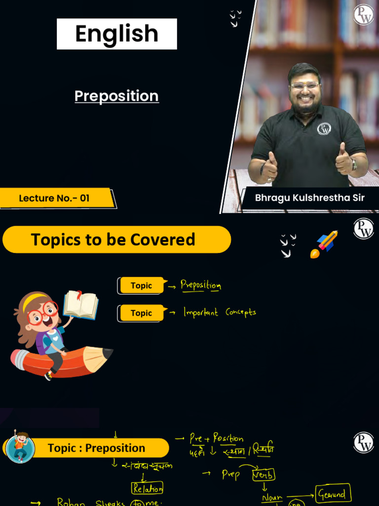 Preposition 01 - Class Notes | PDF | English Language | Semantic Units