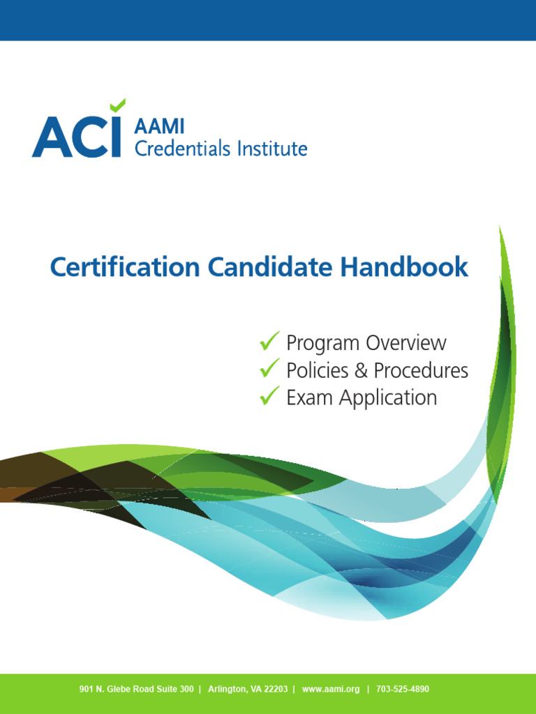 Aci Certification Candidate Handbook 2021 | PDF | Medical Device