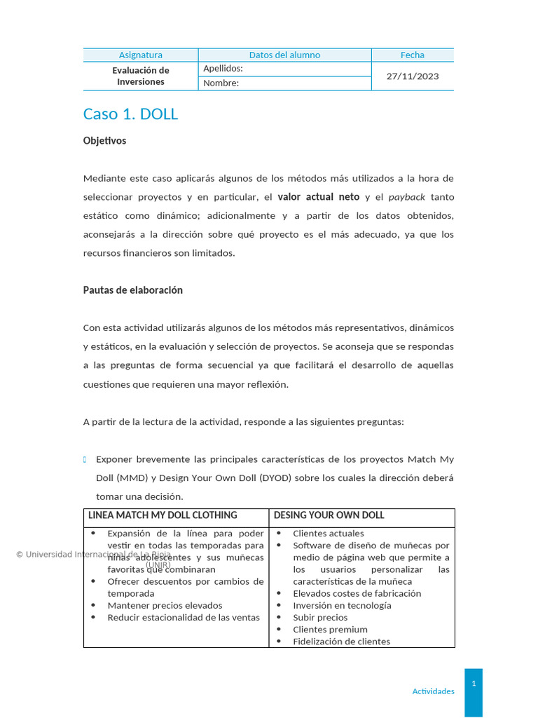 Evaluación Financiera de Proyectos MMD y DYOD | PDF