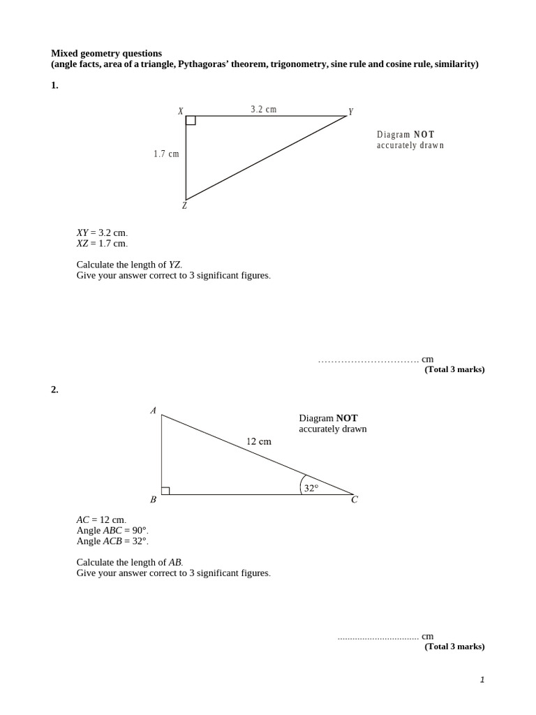 Mixed Geometry Questions | PDF | Euclid | Geometry