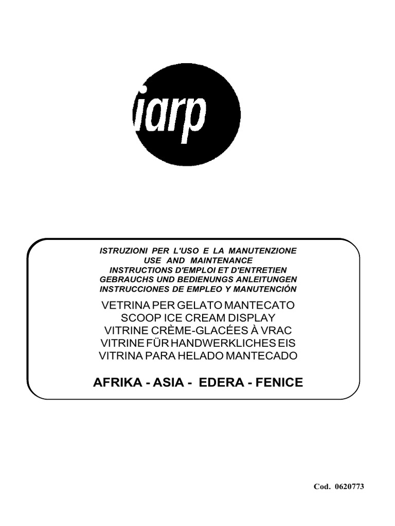 IARP-GELATO-FREEZER-MANUAL | PDF | Water | Refrigerator