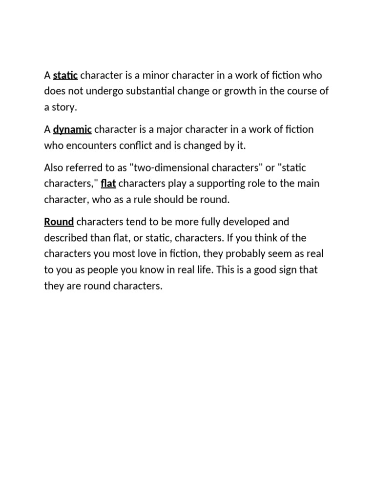Understanding Static and Dynamic Characters | PDF