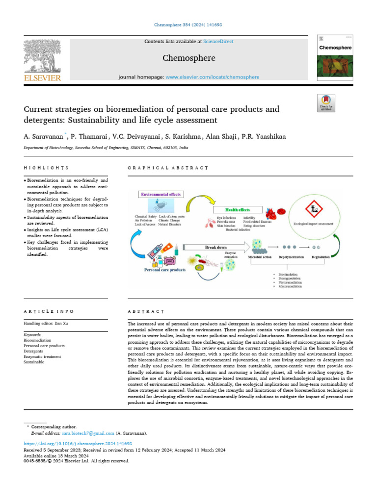1 s2.0 S0045653524005915 Main | PDF | Environmental Remediation | Life ...