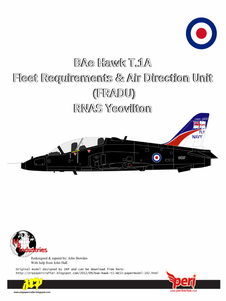 BAE Hawk T1A FRADU Aircraft Paper Model | PDF