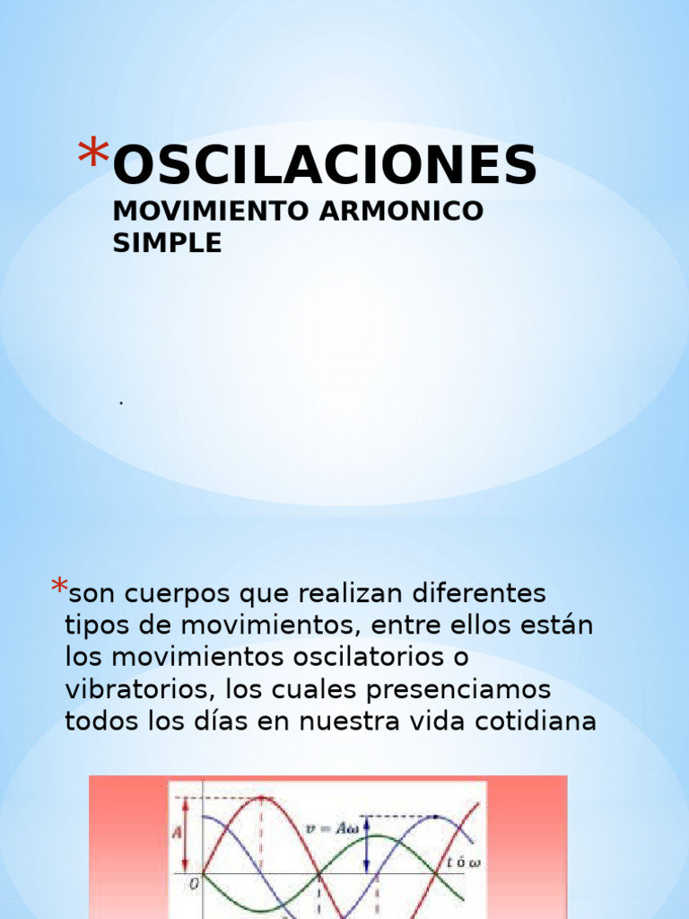 Movimiento Armónico Simple: Conceptos y Ecuaciones | PDF | Oscilación | Rotación