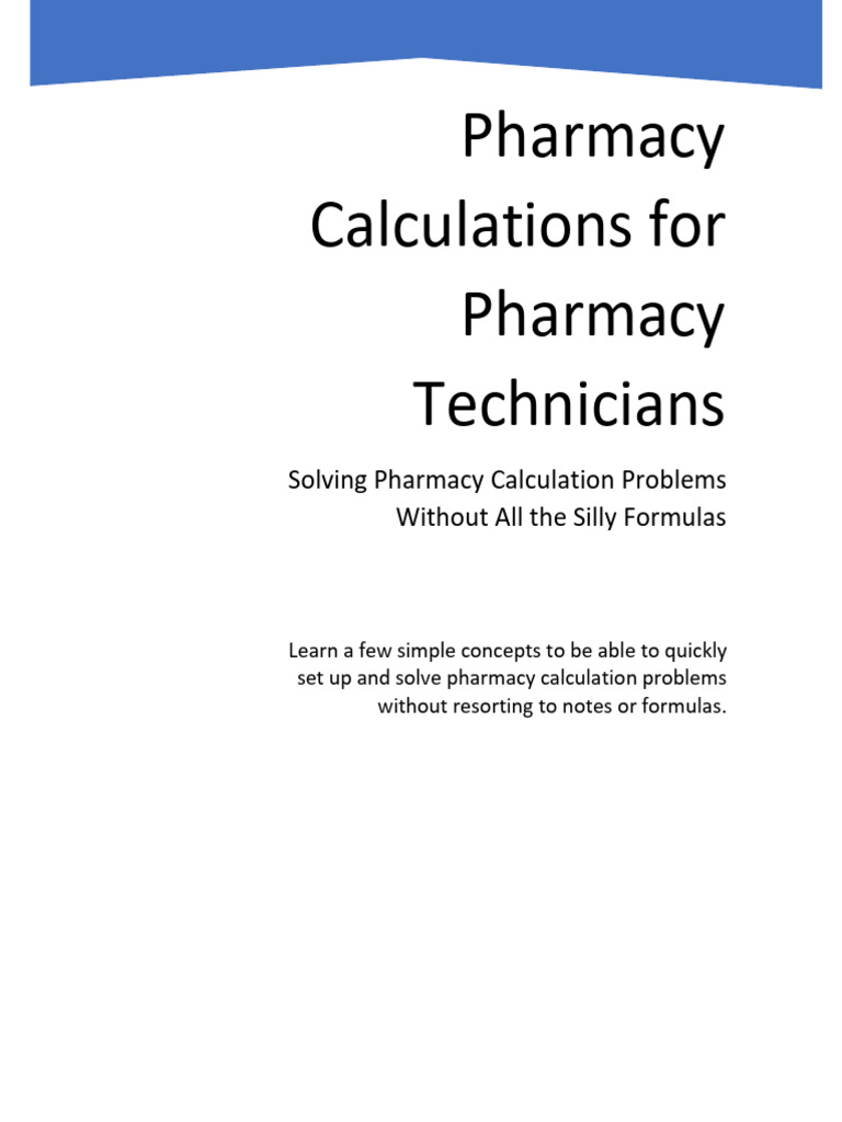 Pharmacy Calculations For Pharmacy Technicians PDFDrive PDF | PDF ...