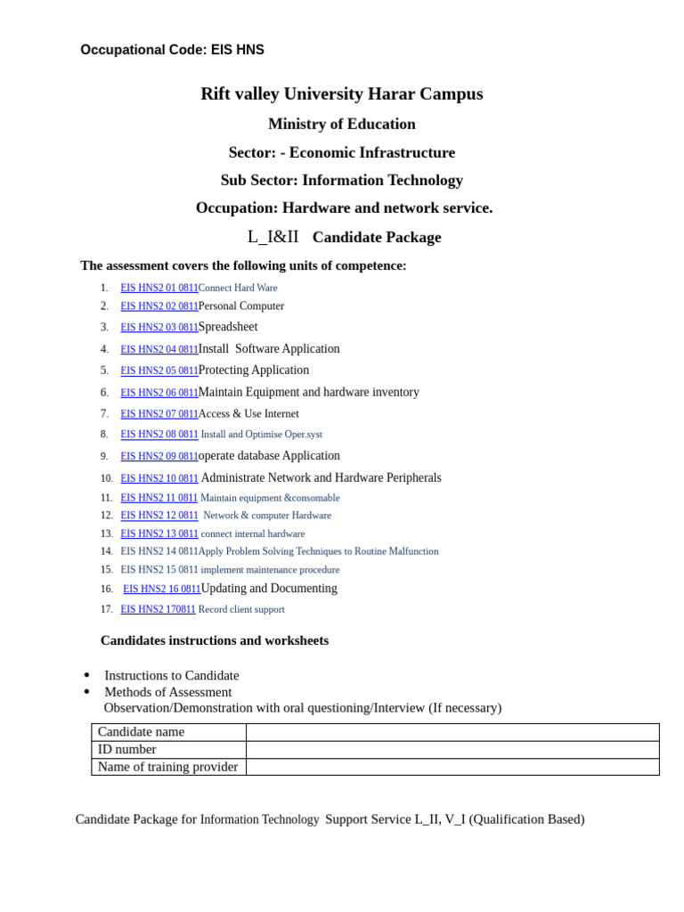 HNS Level II Candidate Assessment Guide | PDF | Databases | Microsoft Excel