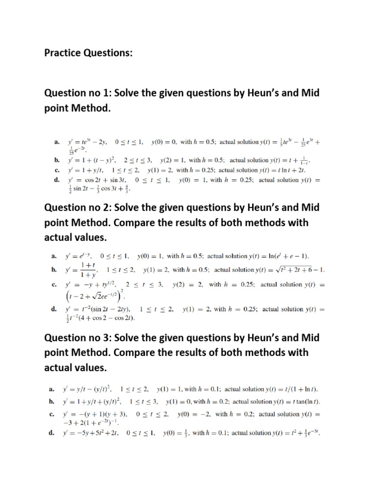 Numerical Methods Practice | PDF