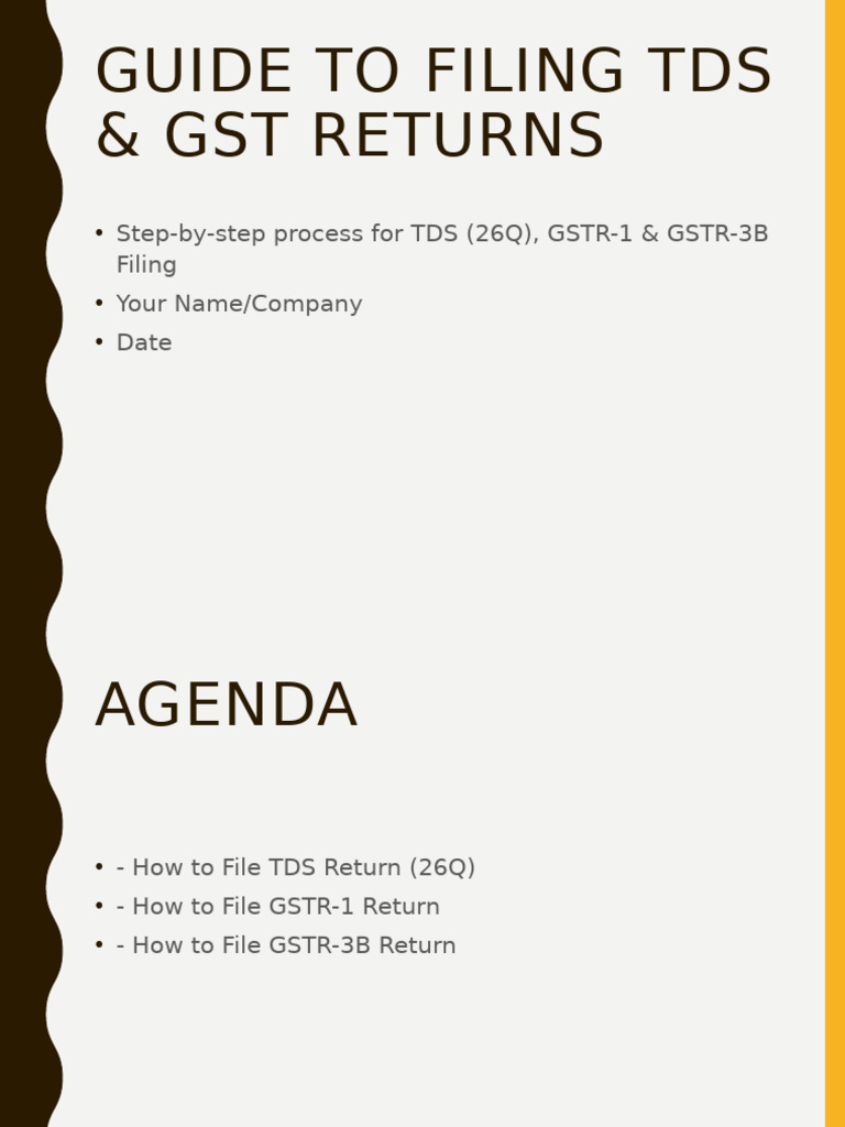 TDS & GST Returns Filing Guide | PDF