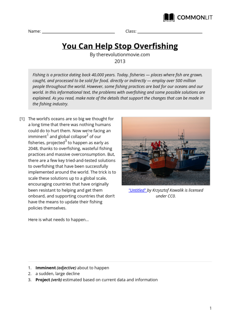You Can Help Stop Overfishing-Student | PDF | Trawling | Overfishing