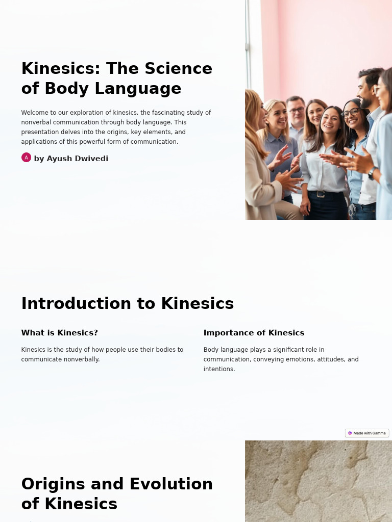 Kinesics The Science of Body Language | PDF | Body Language | Nonverbal Communication