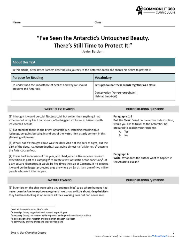 Ive Seen The Antarctics Untouched Beauty STUDENT COPY Ed2.0 | PDF ...