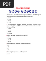Drug Calculation Practice Problems | PDF | Dose (Biochemistry) | Chemistry