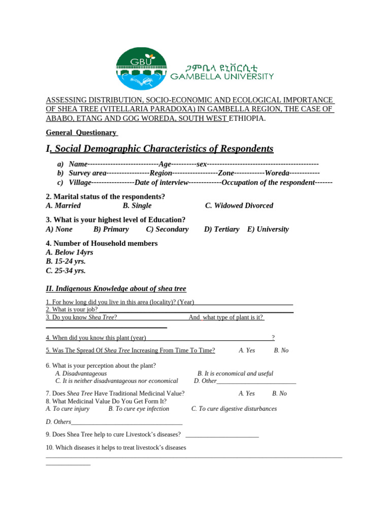 General Questionary-Horn Research | PDF | Trees | Agriculture