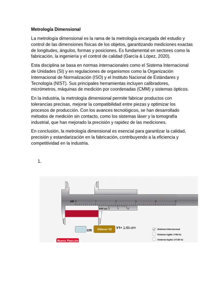 Metrología Dimensional (1) | PDF
