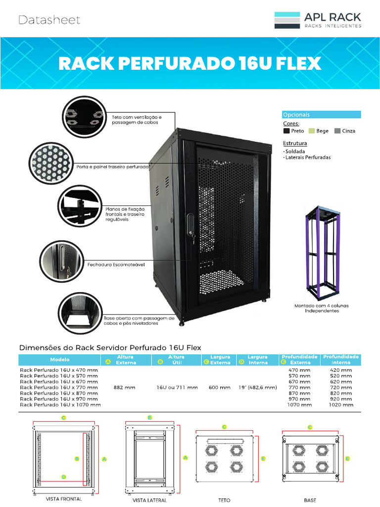 DATASHEET-RACK-PERFURADO-16U | PDF