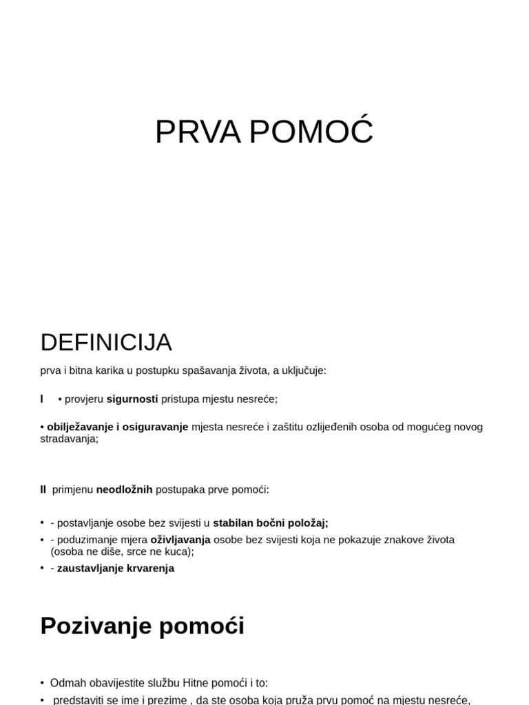 PRVA POMOĆ, Vodiči | PDF