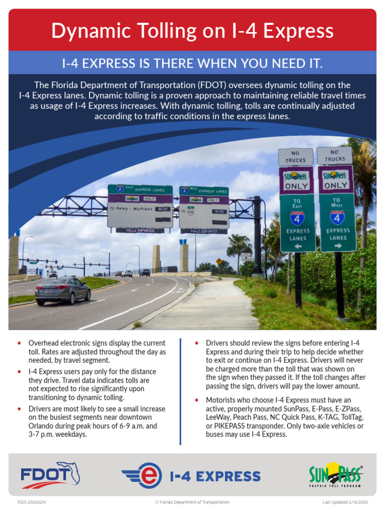 FDOT Transitions I-4 Express To Dynamic Tolling | PDF | Toll Road ...