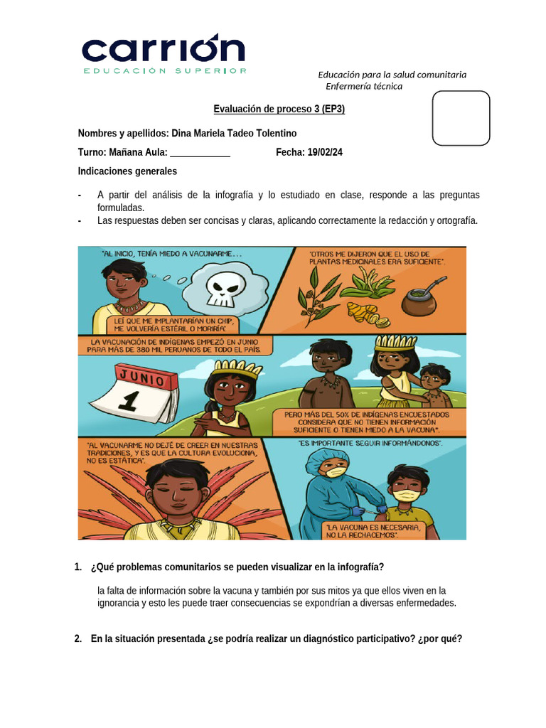 EP3_ENF_I_ESC_1_Tadeo_Dina_1 | PDF | Análisis FODA | Enfermería