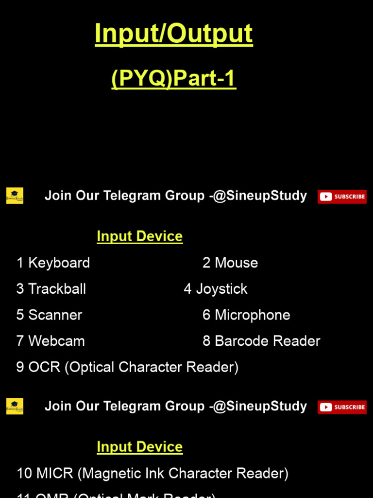 Input and Output Devices Overview | PDF | Printer (Computing ...