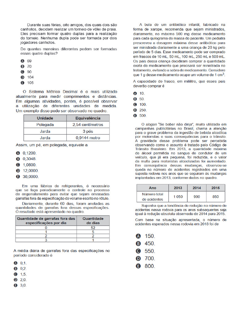 Enem - Matematica 2024 | PDF