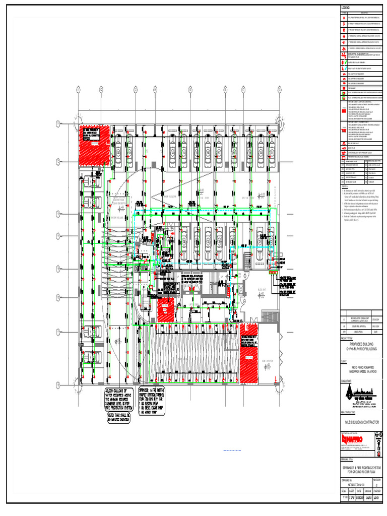 Fire Fighting System Podium Plan | PDF | Pipe (Fluid Conveyance) | Valve