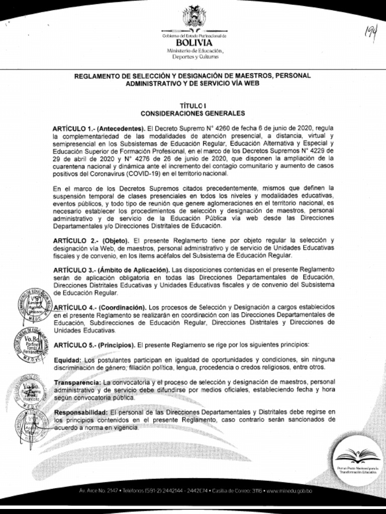 Reglamento Compulsas Via Web 2020 | PDF