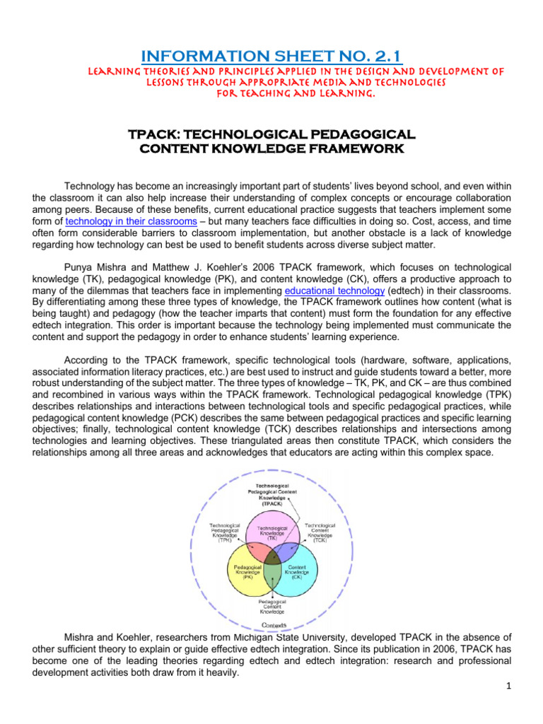 INFORMATION-SHEET-NO 2 1docx | PDF | Pedagogy | Educational Technology