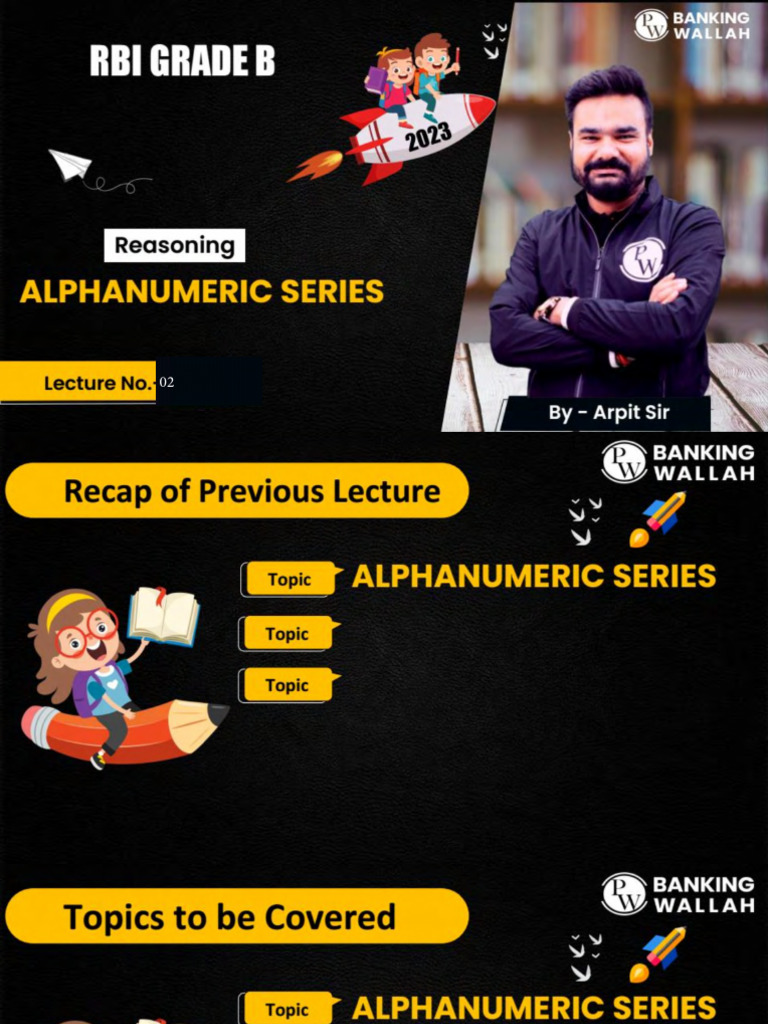 Alphanumeric Series 02 - Class Notes RBI GRADE-B FOUNDATION | PDF