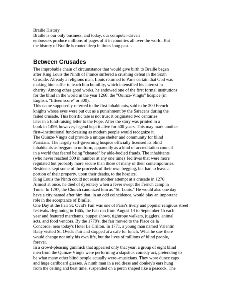 History of Braille | PDF