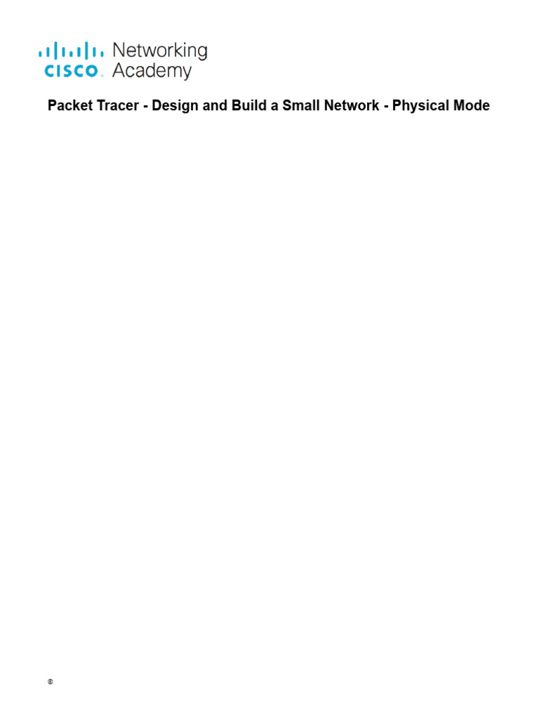 Packet Tracer - Design and Build A Small Network - Physical Mode | PDF