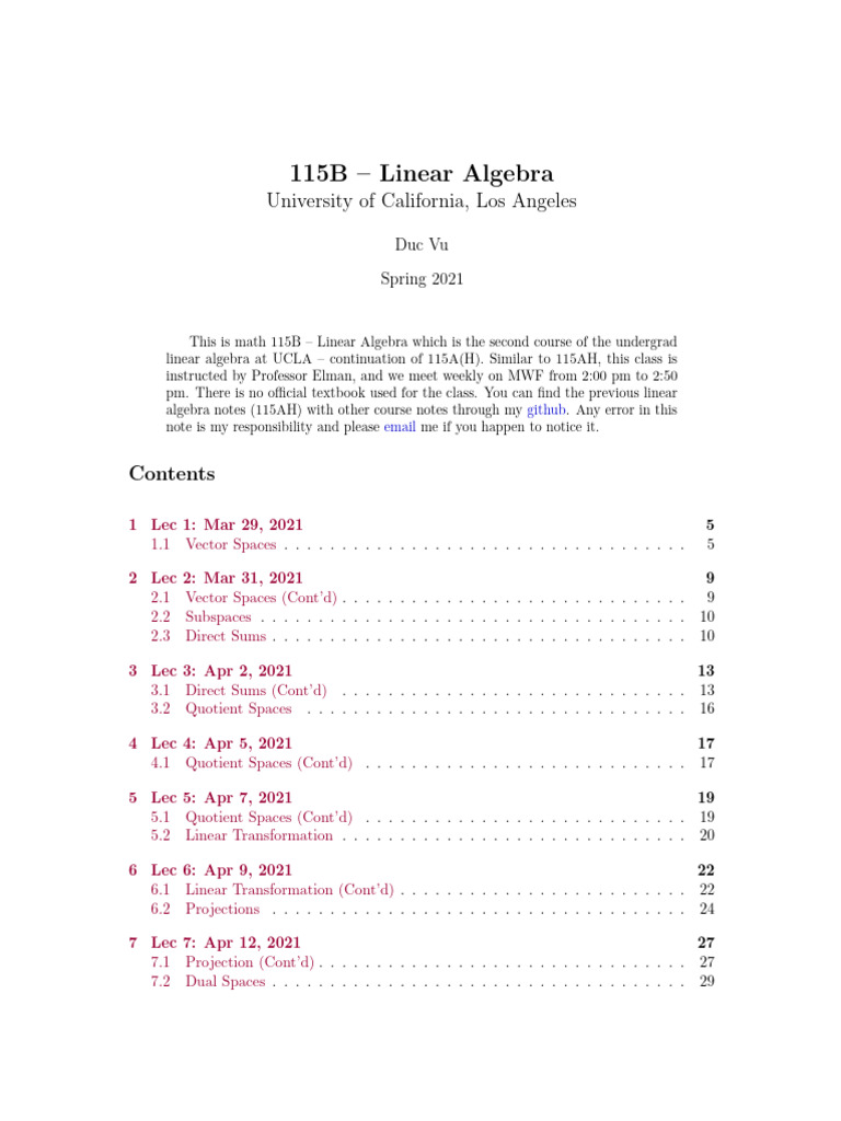 La 2 | PDF | Eigenvalues And Eigenvectors | Linear Subspace