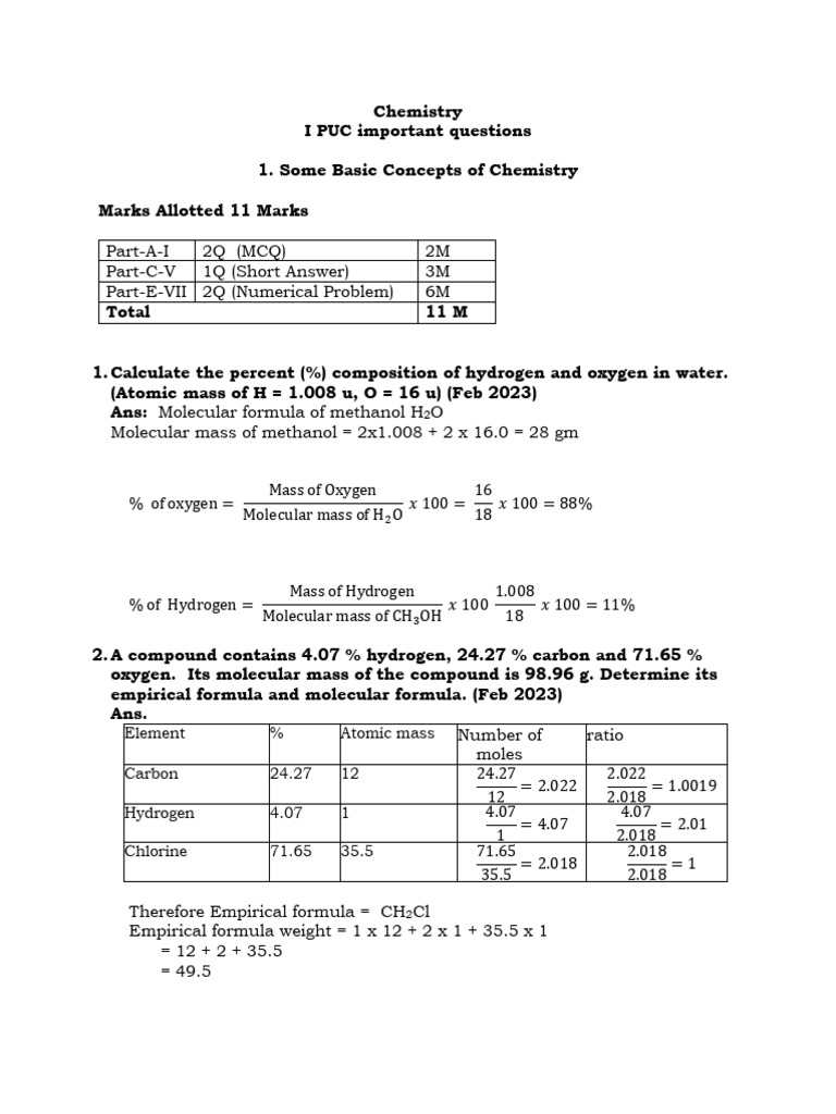 Imp que I PU | PDF | Molecular Orbital | Chemical Bond