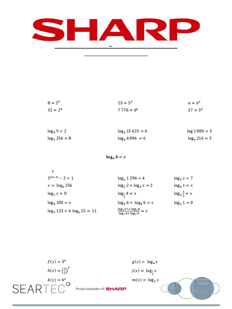 Exponential and Logarithmic Functions Worksheet | PDF | Function ...
