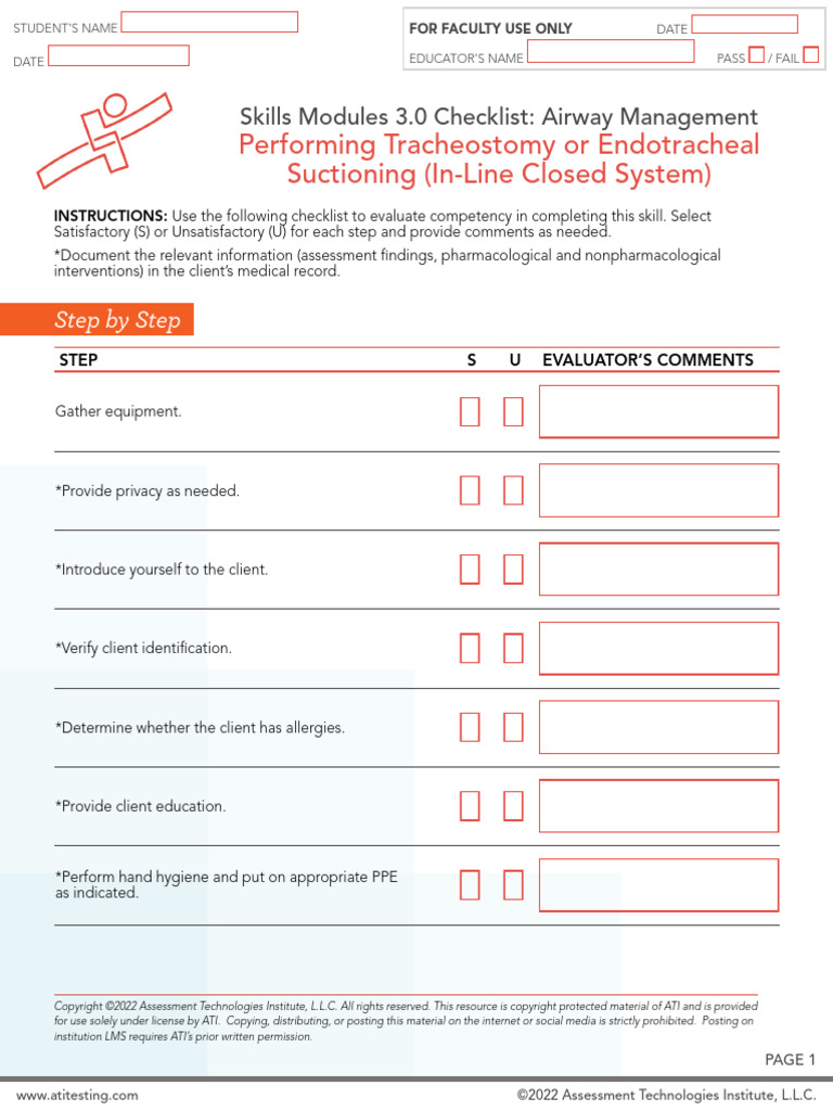 Skills Checklist Airway Endotracheal | PDF | Clinical Medicine ...