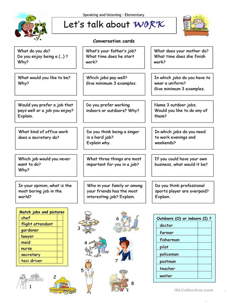 Lets Talk About Work Fun Activities Games 4485 1 | PDF