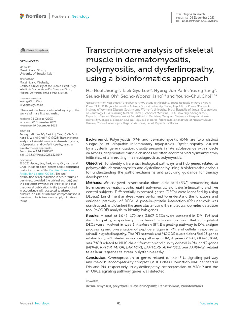 2023 Muscle RNA Seq | PDF | Mhc Class I | Endoplasmic Reticulum