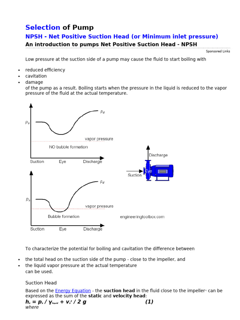 Notes-Centrifugal Pump Design, NPSH | PDF | Pump | Transparent Materials