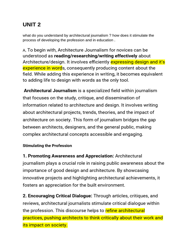 unit 2 | PDF | Essays | Journalism