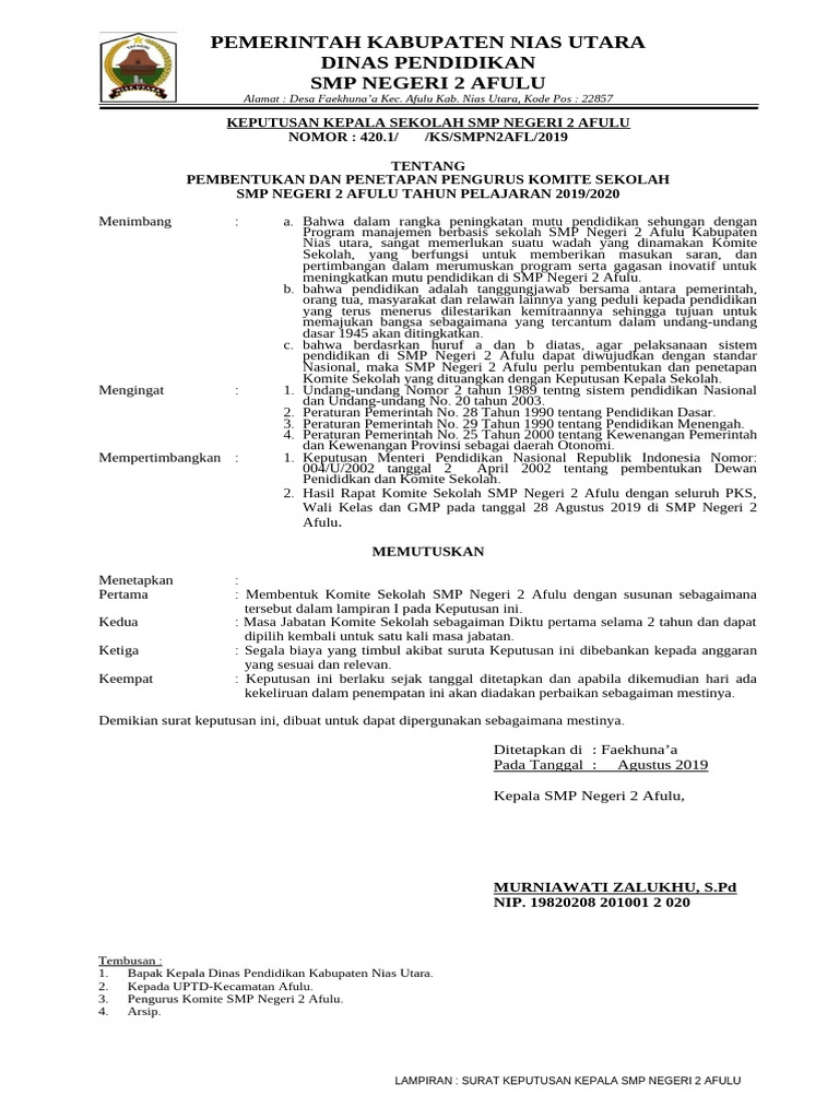 Contoh SK Komite | PDF